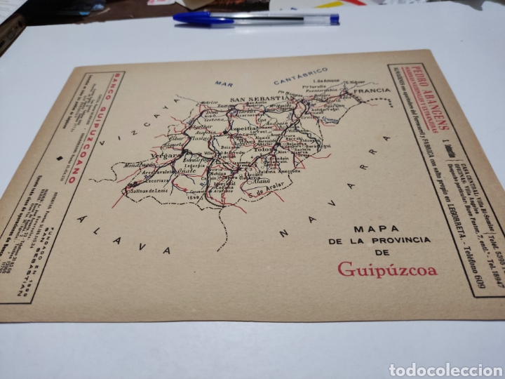 mapa provincia de guipúzcoa 1951 - Comprar Carteles antiguos pequeño ...