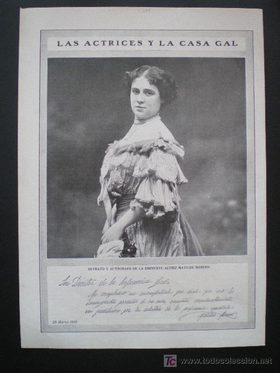 recorte de prensa 1910 - actriz matilde moreno - Compra venta en ...