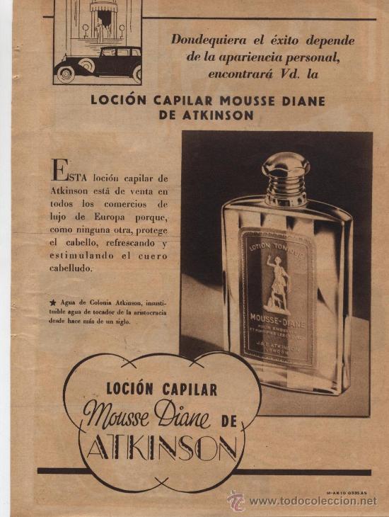 publicidad loción capilar mousse diane de atkin - Compra venta en ...