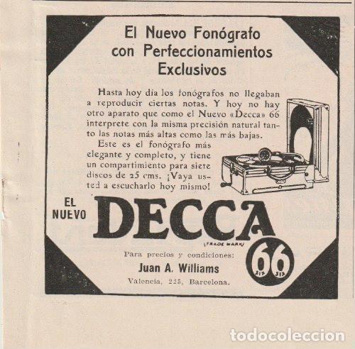 publicidad fonógrado decca 66 -1928 - Compra venta en todocoleccion