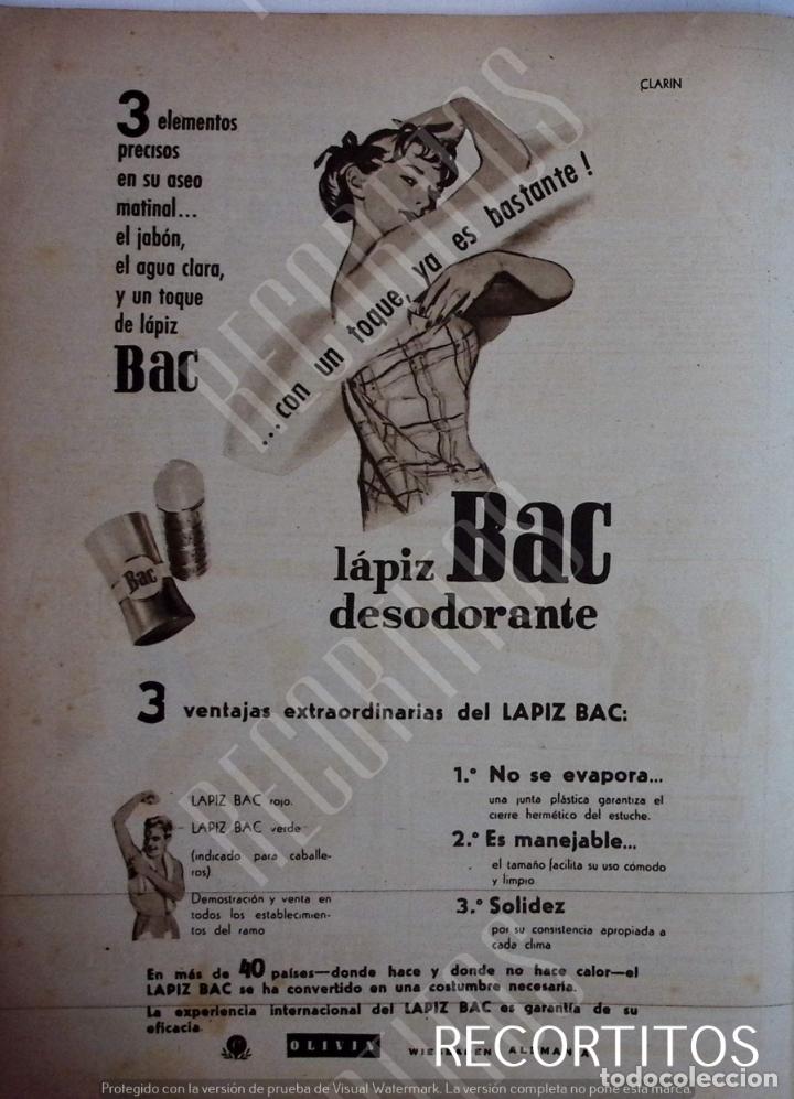 1954 anuncio publicidad lapiz desodorante bac - Compra venta en ...
