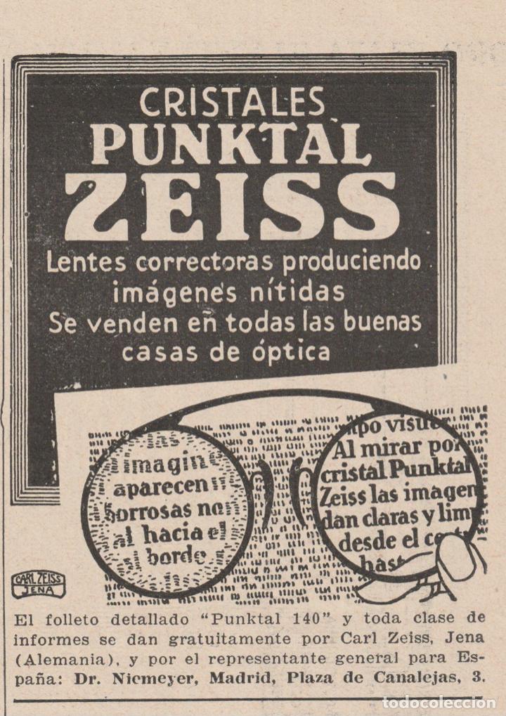 publicidad cristales punktal zeiss - 1930 - Compra venta en todocoleccion
