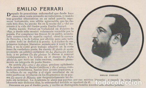 emilio ferrari (en su fallecimiento) -1907 - Compra venta en todocoleccion