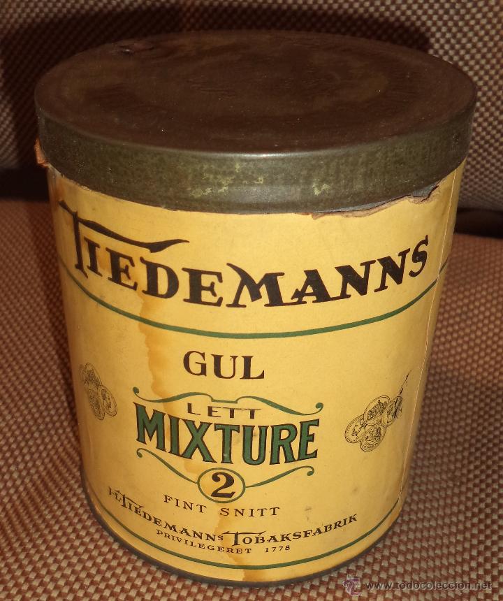 caja de lata de tabaco. tiedemanns. gul. lett m - Comprar en ...