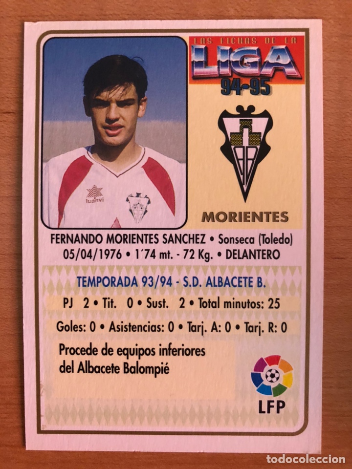 # 234 morientes rookie card 94 95 albacete real - Comprar Cromos de ...