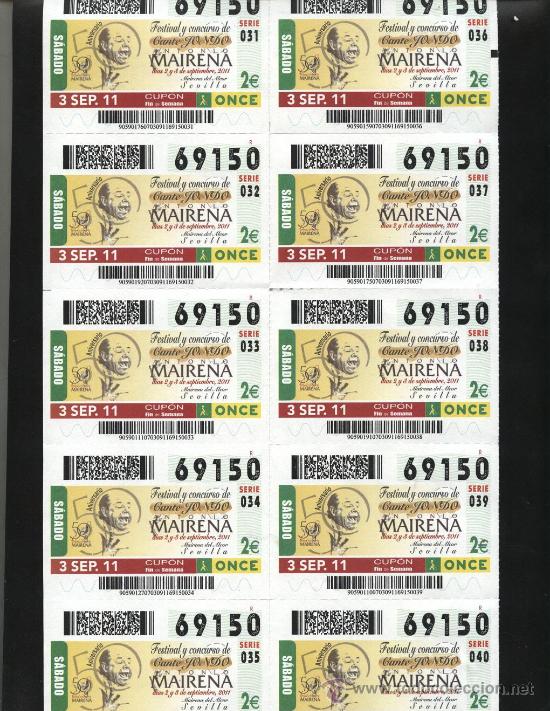 cupones once - hoja de 10 cupones ( antonio mai - Comprar Cupones ONCE ...
