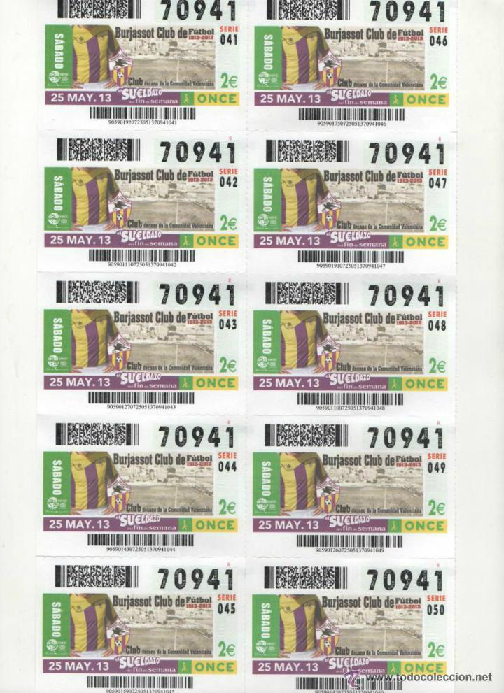 hoja 10 cupones once ( burjassot club de fútbol - Comprar Cupones ONCE ...