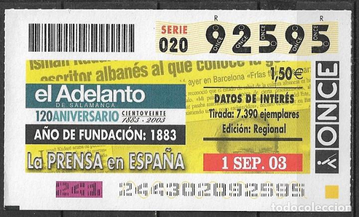 once,la prensa en españa,01/09/2003. - Comprar Cupones ONCE antiguos en ...