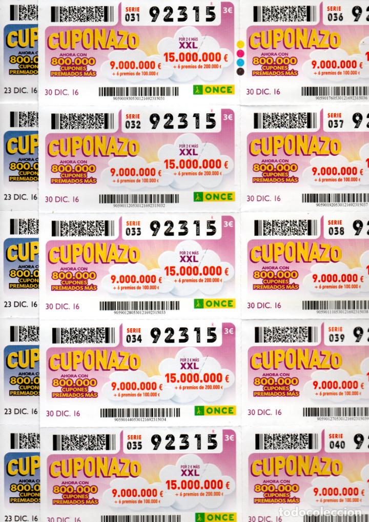 2 billetes de la once (20 cupones) - año 2016 - - Comprar Cupones ONCE ...