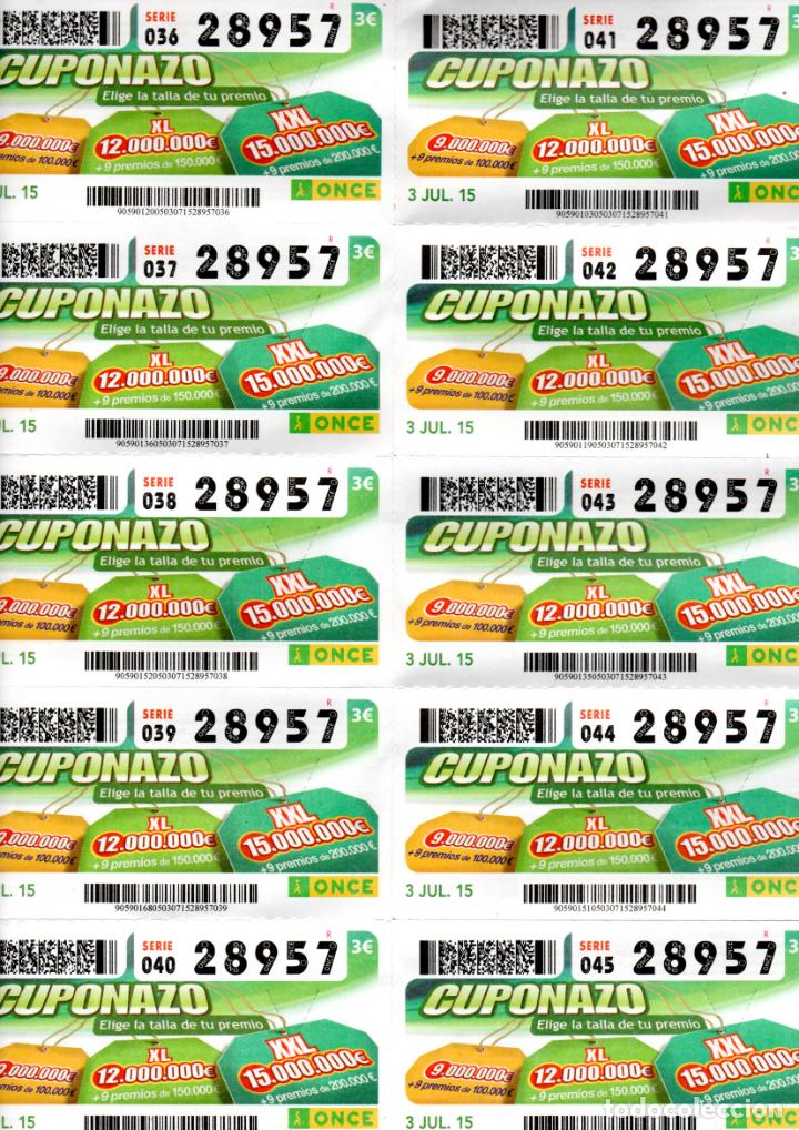 billete de la once (10 cupones) - año 2015 - 3 - Comprar Cupones ONCE ...