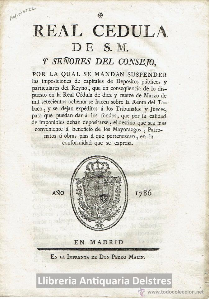 carlos iii. real cedula por la qual se mandan s - Comprar en ...