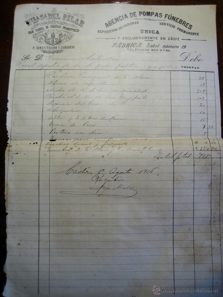 factura funeraria ntra sra del pilar - cadiz - - Compra venta en ...