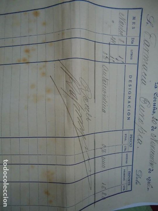 rarísima factura original y firmada 1926 ”autom - Comprar Facturas ...