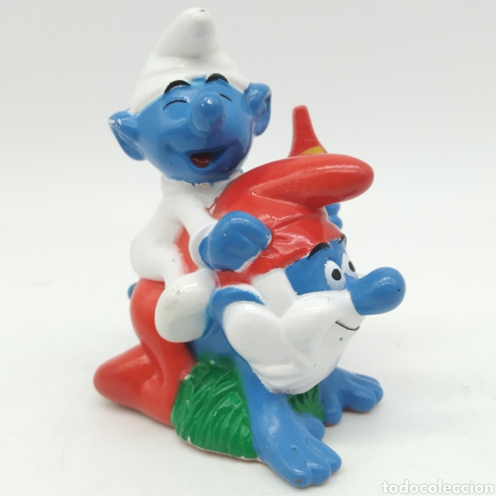 bebé pitufo montando a caballirto a papá pitufo - Comprar Otras Figuras ...