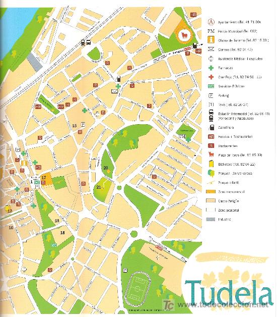 tudela. plano de la ciudad. navarra - Compra venta en todocoleccion