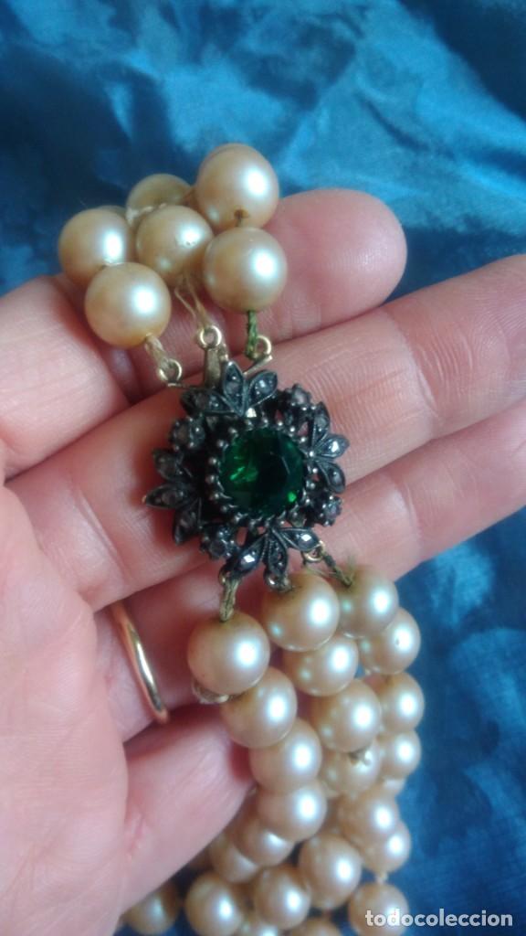 collar antiguo de perlas, tres vueltas broche d - Comprar Collares ...