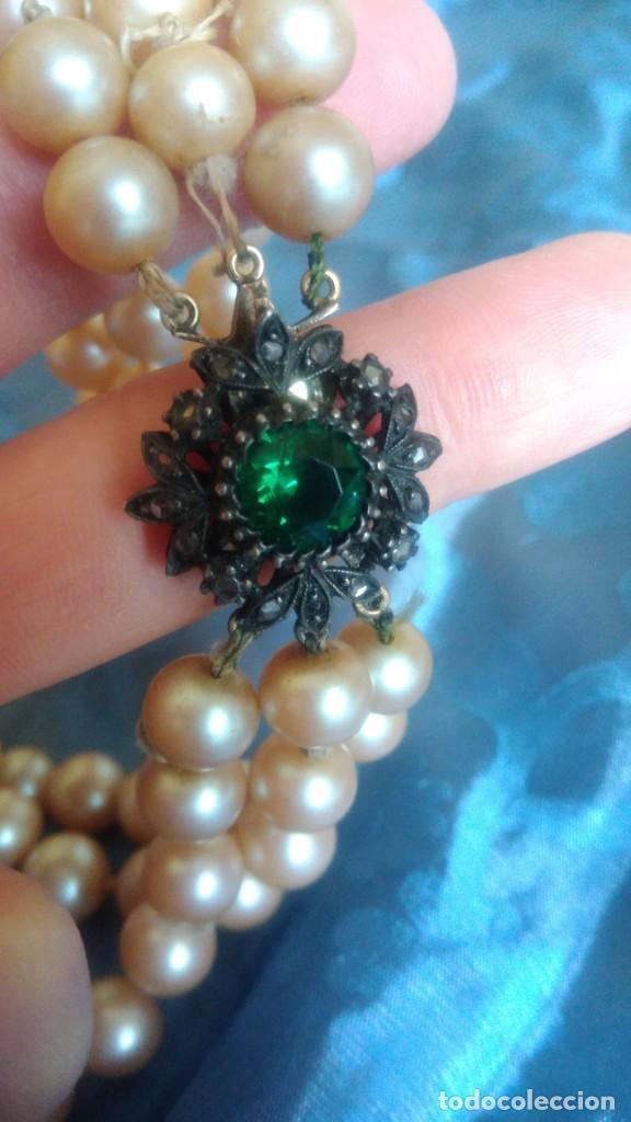 collar antiguo de perlas, tres vueltas broche d - Comprar Collares ...