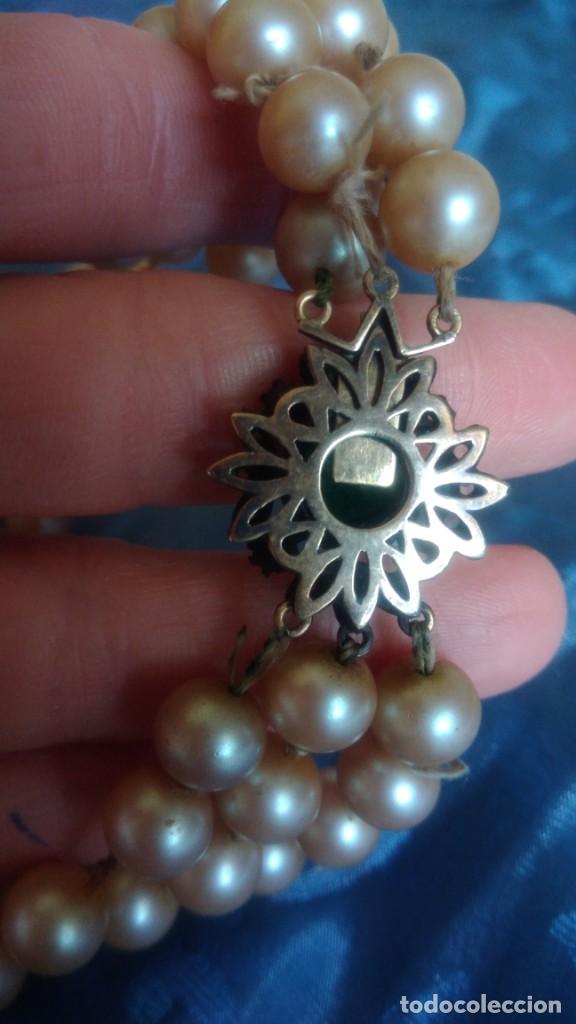 collar antiguo de perlas, tres vueltas broche d - Comprar Collares ...