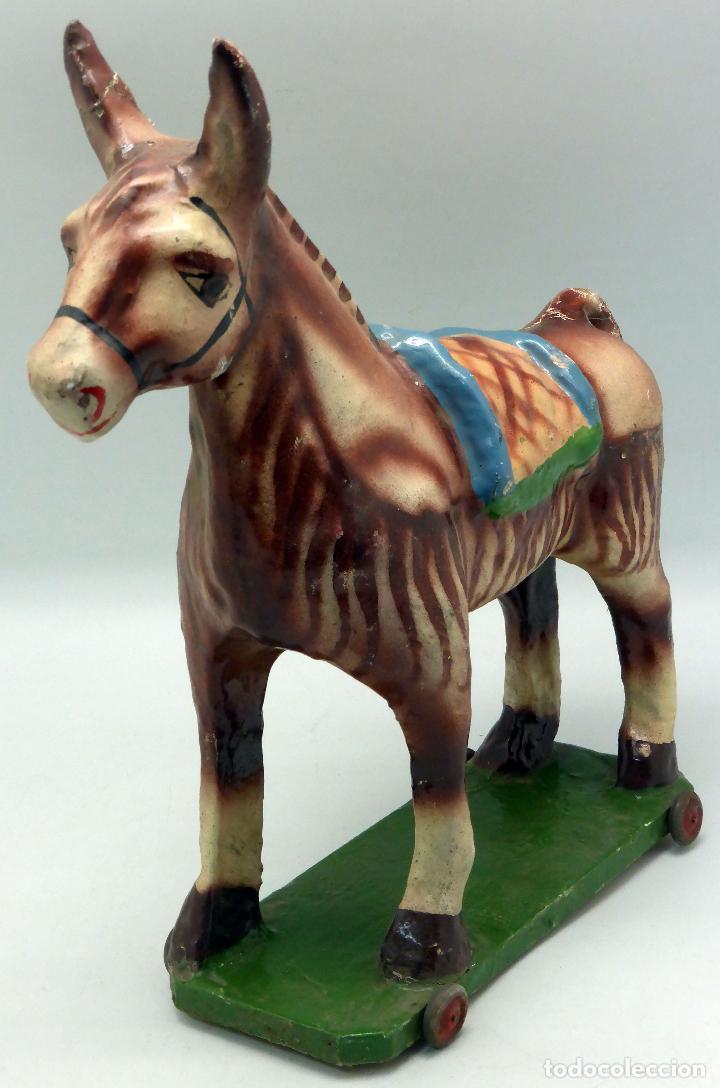 burro cartón piedra sobre base madera con rueda - Comprar Juguetes ...