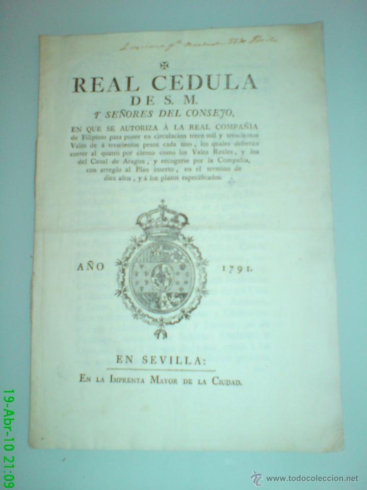 1791 - real cedula ... real compañia de filipin - Comprar Libros ...