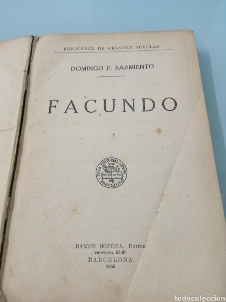 facundo. domingo f. sarmiento. 1930, primera ed - Comprar Libros ...