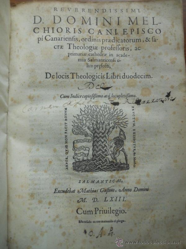 melchor cano: de locis theologicis. salamanca, - Comprar Libros ...