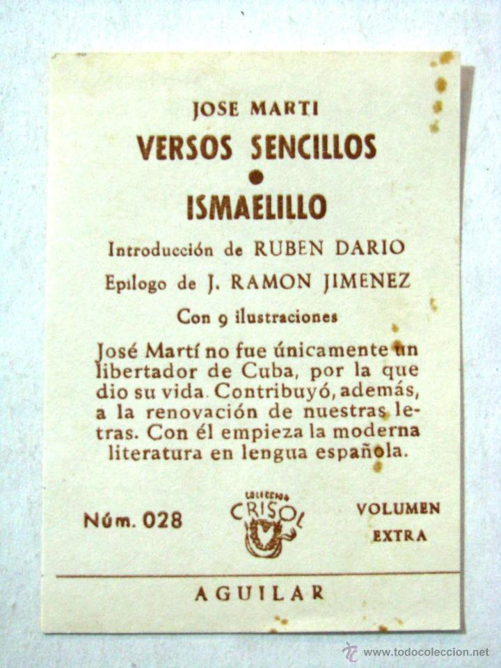 jose marti versos sencillos ismaelillo extra nº - Comprar en ...