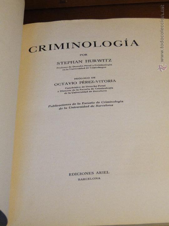 criminología.--hurwitz, stephan. - Comprar en todocoleccion - 55009596