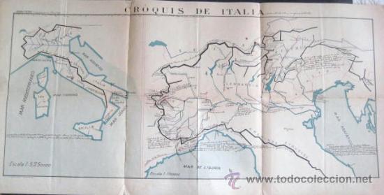 mapa croquis de italia.1909.geografia militar - Comprar Mapas ...