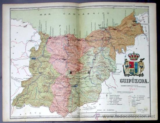 mapa de la provincia de guipúzcoa. del atlas de - Comprar Mapas ...