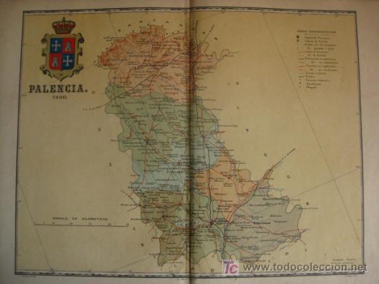 mapa de palencia. 1900. litografia. edi - Comprar Mapas contemporáneos ...