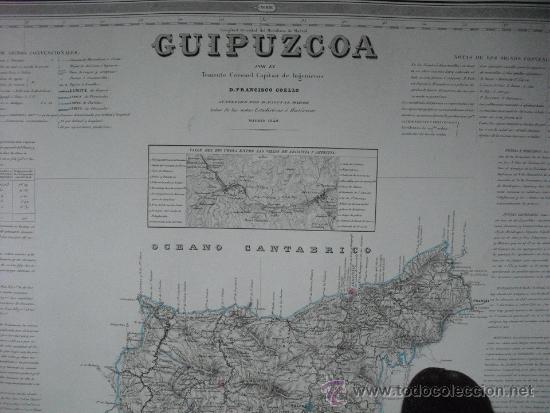 1848 mapa de guipuzcoa coello unico cartulina s - Comprar Mapas ...