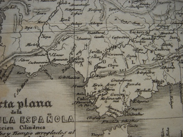 mapa de españa, original, verdejo, madrid, 1860 - Comprar Mapas ...