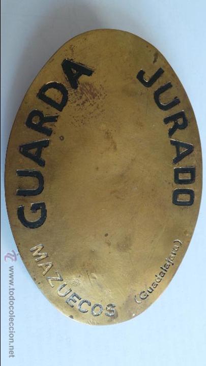placa de guarda jurado: mazuecos, guadalajara - Comprar Insignias ...