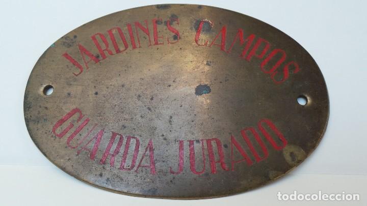 antigua placa de guarda jurado - Compra venta en todocoleccion