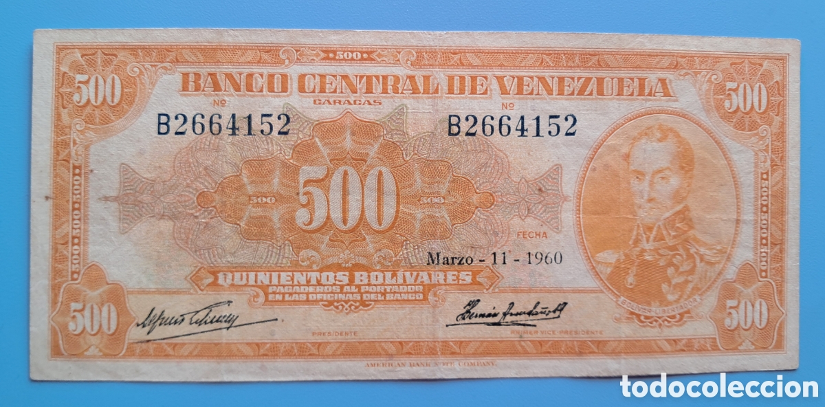 billete de 500 bs de 1960 b-7, venezuela - Compra venta en todocoleccion