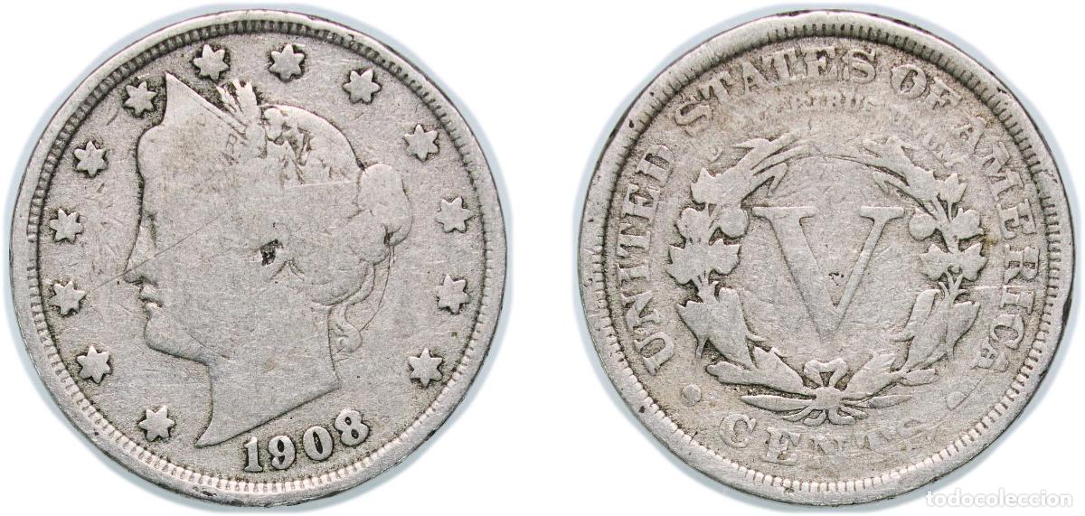 united states federal republic 1908 5 cents ”li - Compra venta en ...