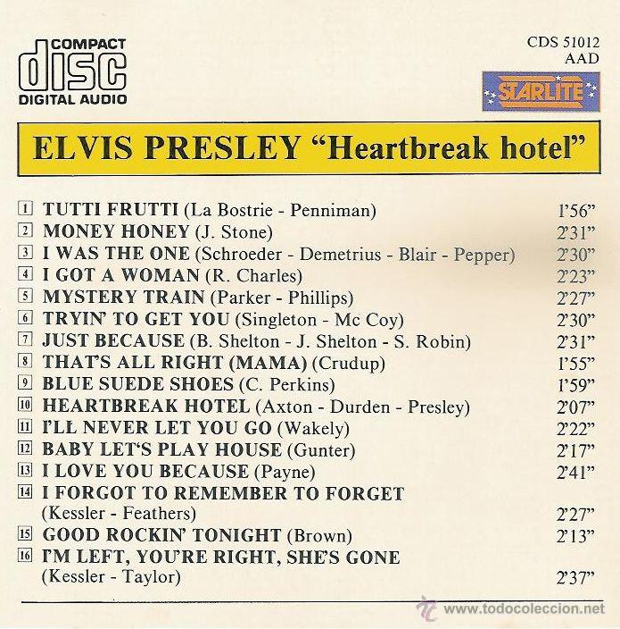 elvis presley heartbreak hotel cd - Comprar CDs de Música Rock en ...