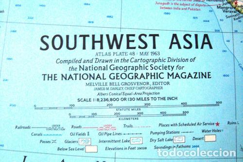 mapa national geo southwest asia 1963 india pak - Compra venta en ...