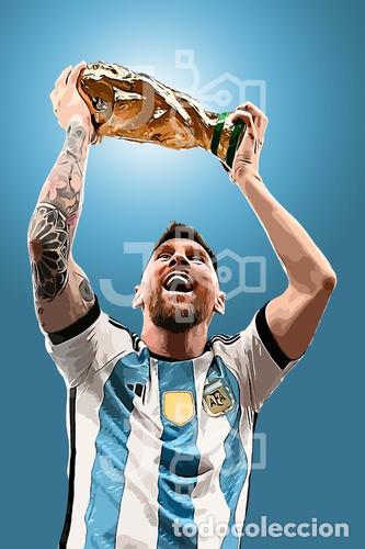 messi copa del mundo poster ilustracion digital - Compra venta en ...