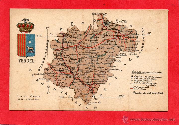 teruel. mapa de la provincia - Comprar Postales antiguas de Aragón en ...