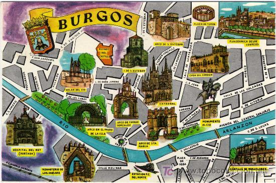bonita postal - burgos - plano de la ciudad y m - Comprar Postales de ...