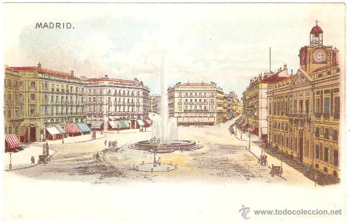 madrid litografia de madrid puerta del sol - Comprar Postales antiguas ...
