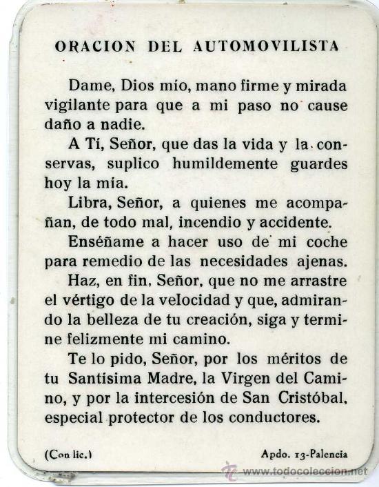 oracion del automovilista - sagrado corazon de - Comprar Postales ...