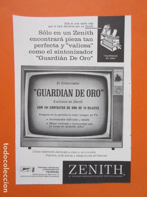 publicidad 1963 - televisor television zenith - Comprar Catálogos de ...