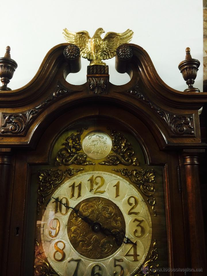 antiguo reloj de pie de madera maciza y aplicac - Comprar Relojes ...
