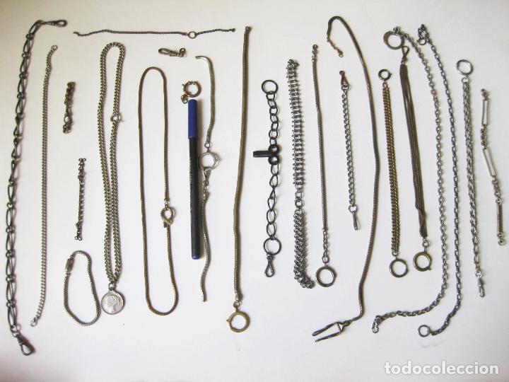 gran lote de cadenas de reloj de bolsillo antig - Comprar Recambios de ...