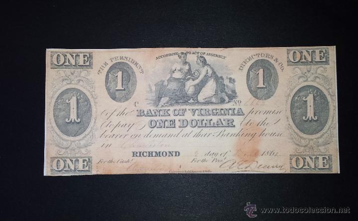 estados unidos 1861 banco de virginia 1 dolar - Comprar Reproducciones ...