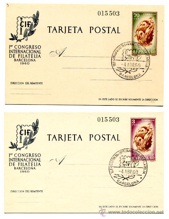 2 tarjetas postales cif de barcelona. año 1960. - Comprar Sellos cartas ...