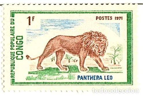 república del congo. animales. león. 1972. yt-3 - Compra venta en ...
